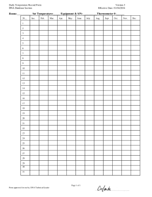Fillable Online Version 3 Daily Temperature Record Form DNA Database ...