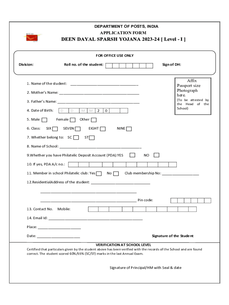 Fillable Online Deen Dayal Sparsh Yojana Application Form.pdf Fax Email Print - pdfFiller