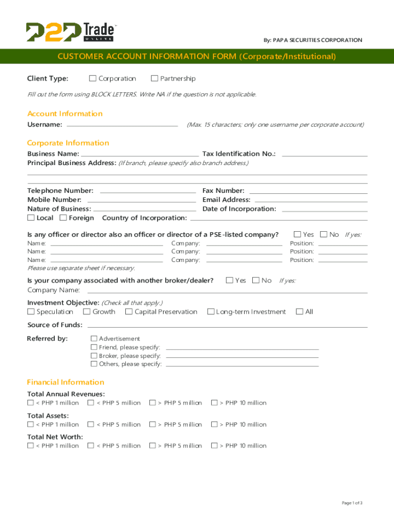 Fillable Online Customer-Account-Information-Form-CAIF-for ...