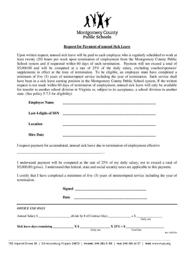 Fillable Online Sick time off for regular contract covered, classified ...