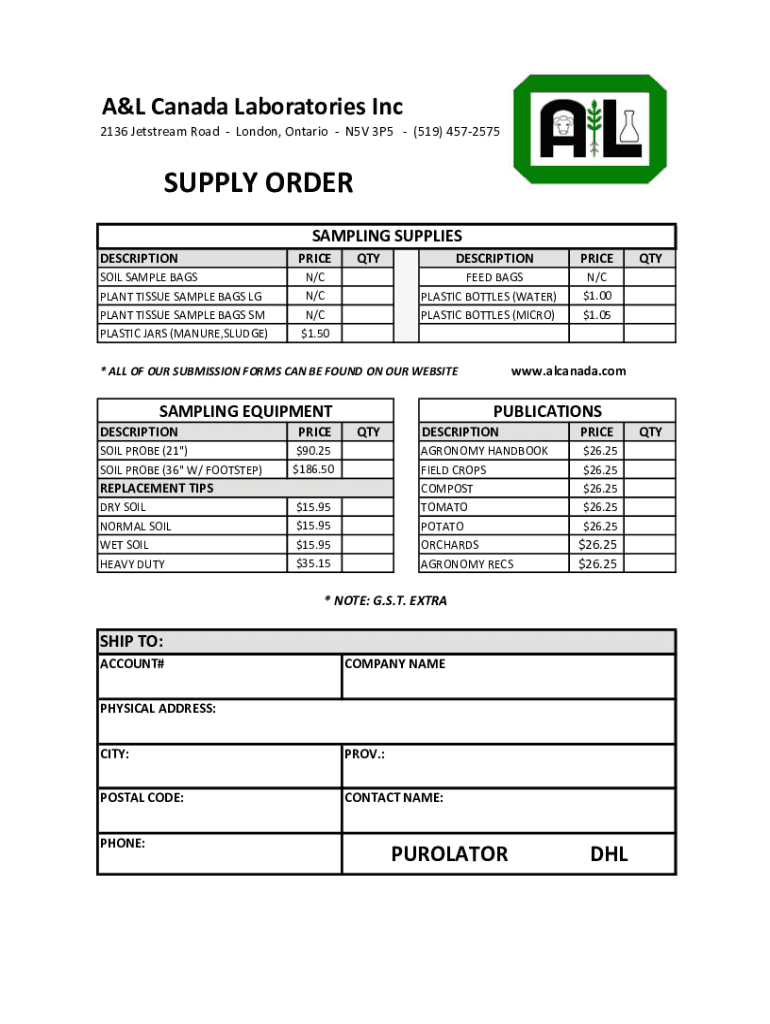 Fillable Online Welcome to A&L Canada Fax Email Print - pdfFiller