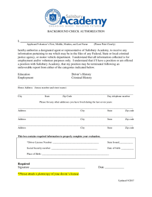 Fillable Online background check authorization i Fax Email Print - pdfFiller