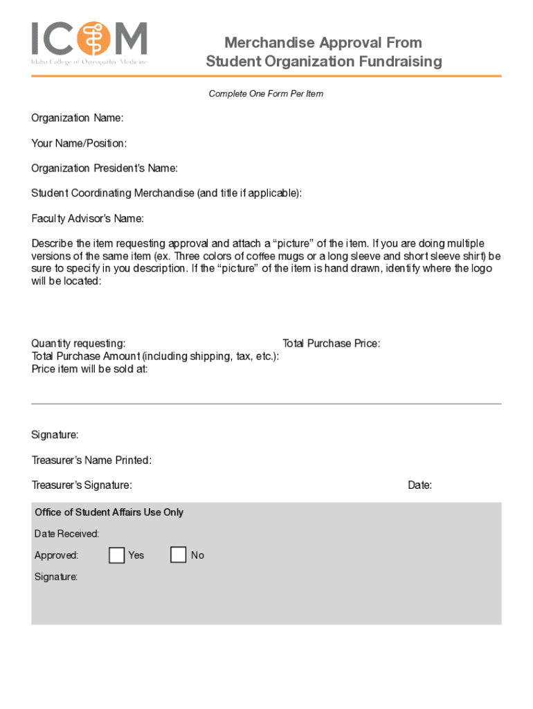 Fillable Online Merchandise-Approval-Form-for-Student-Organization ...