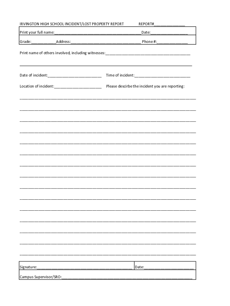 Fillable Online Robbery Incident at ASG Student Union Sparks Police ...