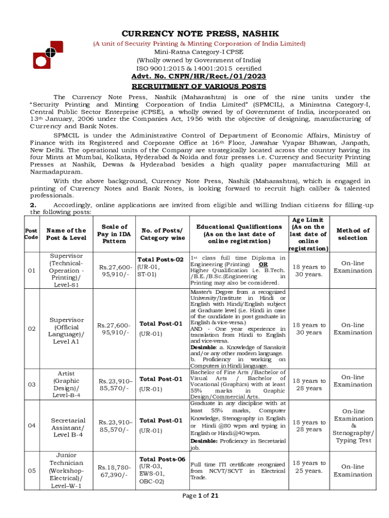 Fillable Online Currency Note Press in Nashik receives new design for ...