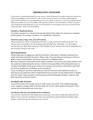 Fillable Online What To Say At A Celebration Of Life Service Fax Email ...