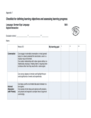 Fillable Online Learning outcomes for American Sign Language skill ...