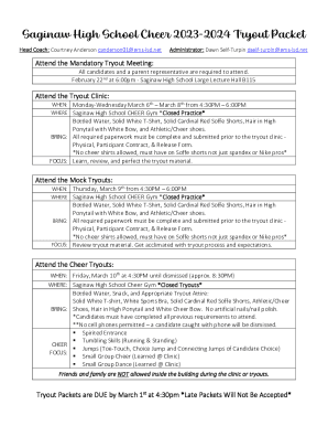 Fillable Online Cheerleading Team Tryout Packet.pdf Fax Email Print ...