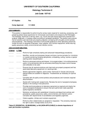 Fillable Online Histology Technician II Fax Email Print - pdfFiller