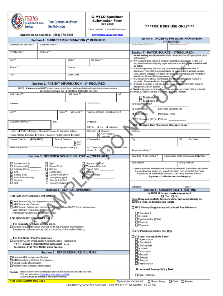 Fillable Online G-MYCO Specimen Fax Email Print - pdfFiller