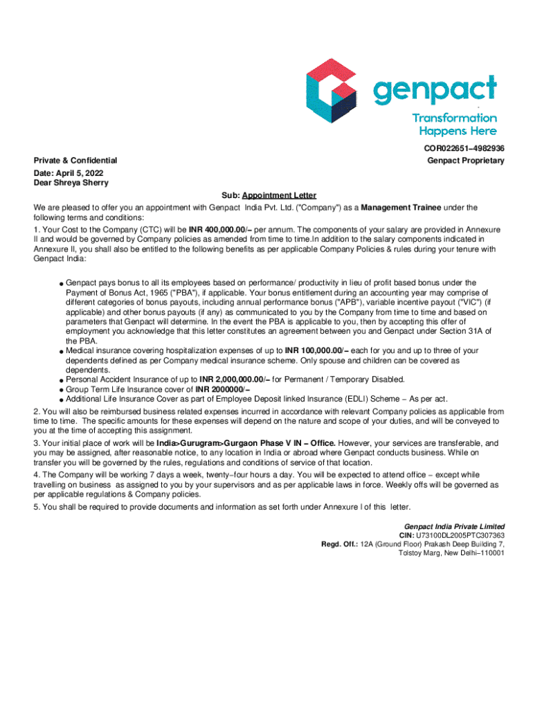 Fillable Online Genpact Proprietary Fax Email Print - pdfFiller