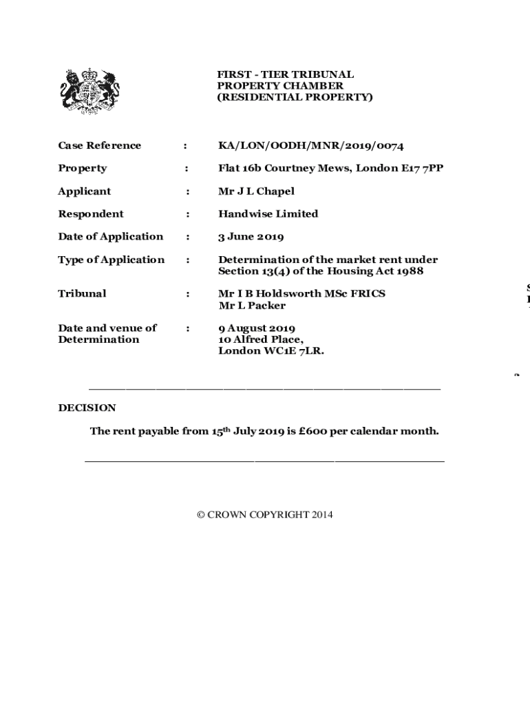 Fillable Online Property Chamber - Tribunals Fax Email Print - pdfFiller