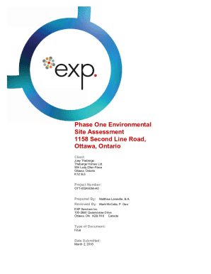 Fillable Online Phase One Environmental Site Assessment 1158 Second ...