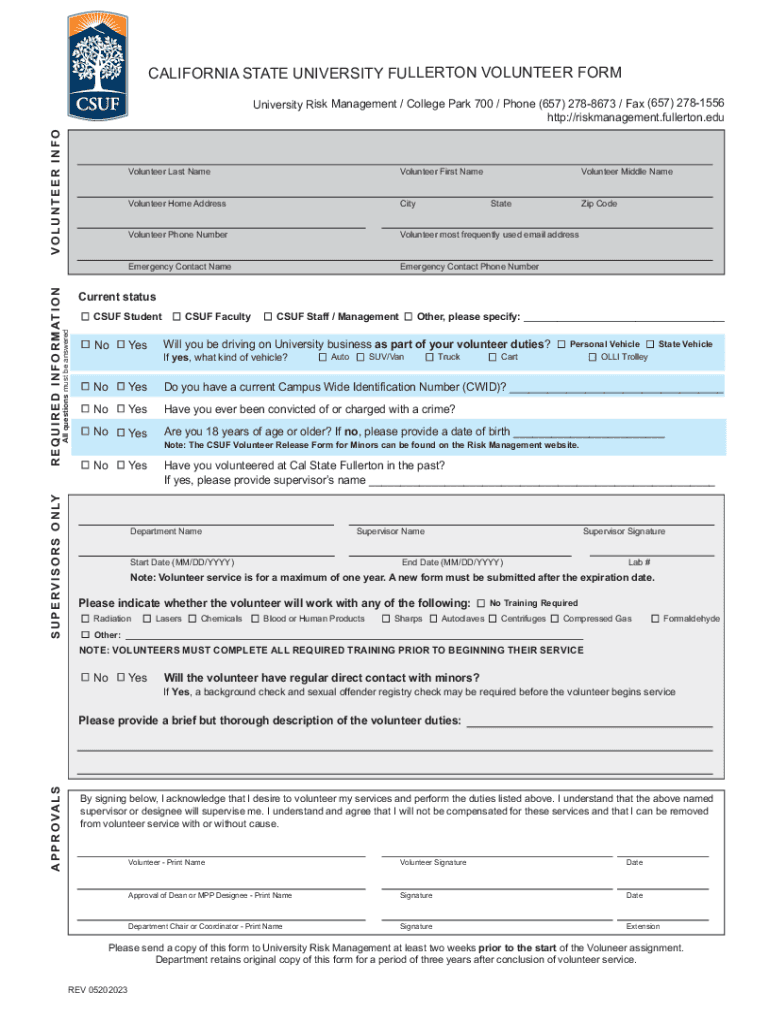 Fillable Online hr fullerton california state university fullerton ...