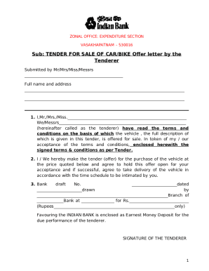 Tender-.doc Doc Template | pdfFiller