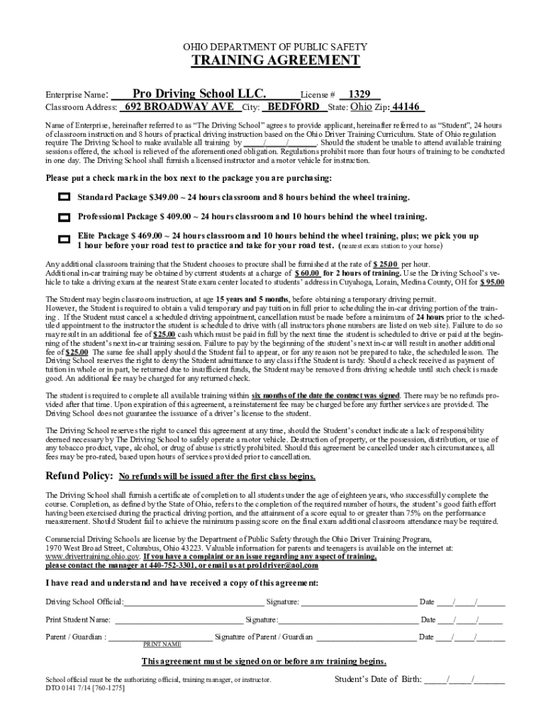 Fillable Online PROFESSIONAL DRIVING SCHOOL, INC. Fax Email Print ...