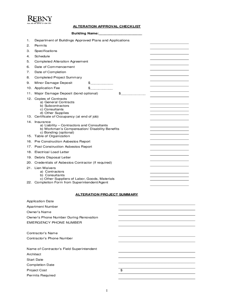 Fillable Online Project Checklists for Owner: 1- and 2-Family Buildings ... Fax Email Print ...