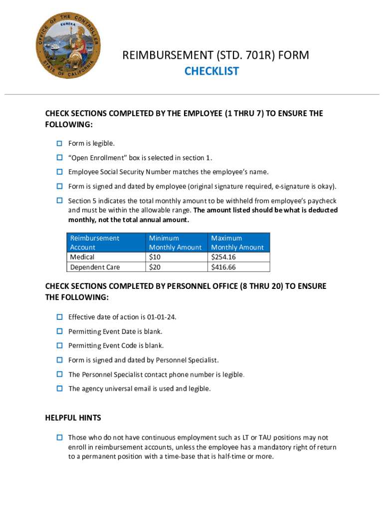 Fillable Online reimbursement form checklist 2023 Fax Email Print ...