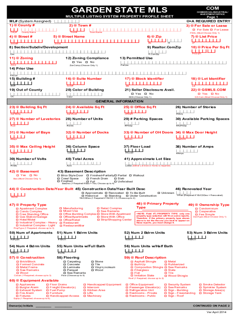 Fillable Online Listing Input Sheets Fax Email Print - pdfFiller