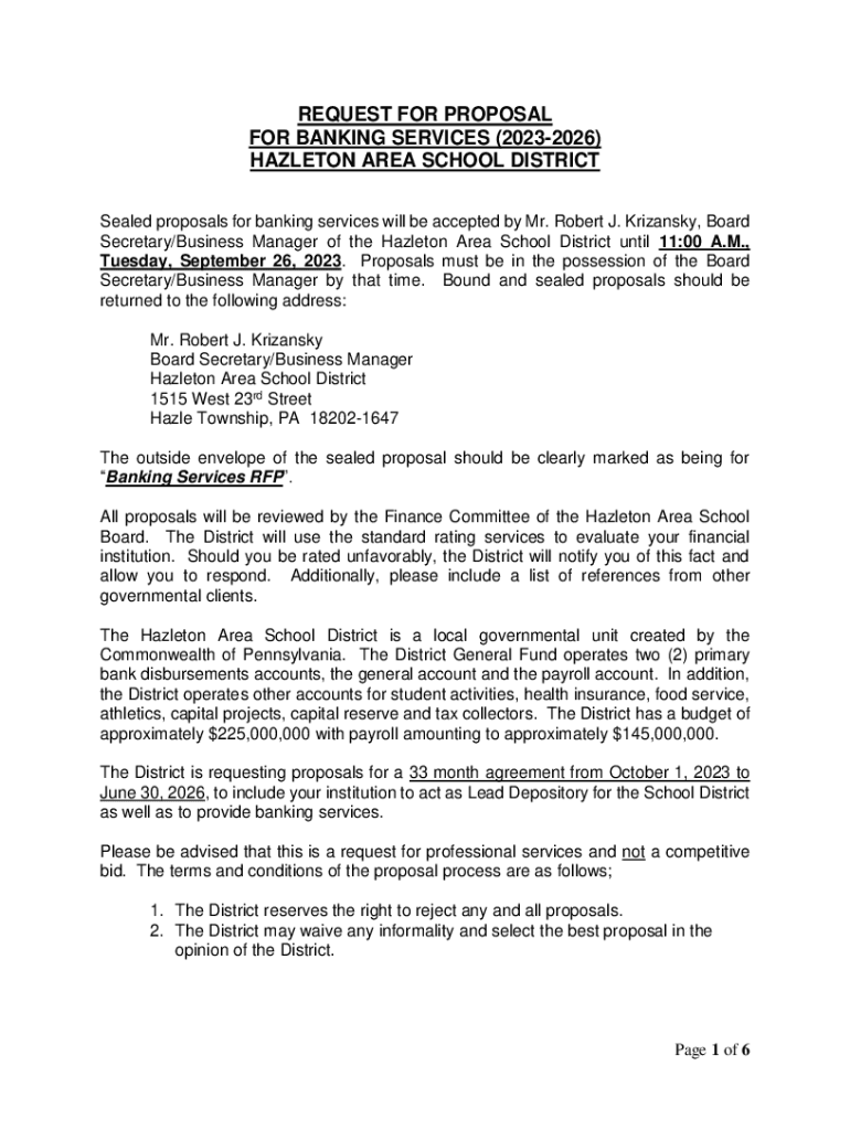 Fillable Online NOTICE Sealed bids and/or request for proposals (RFP's ...