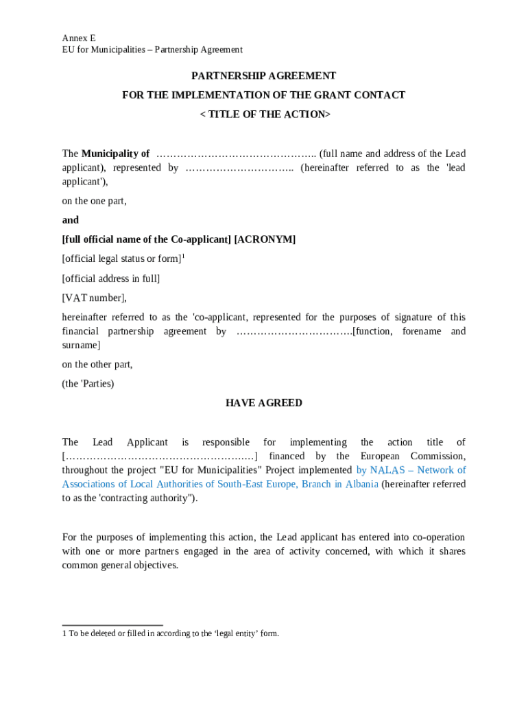 Sample Application Partnership Agreement Doc Template | pdfFiller