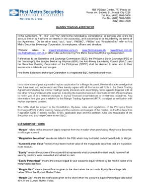 Fillable Online MARGIN TRADING AGREEMENT In this Agreement, I, me and ...