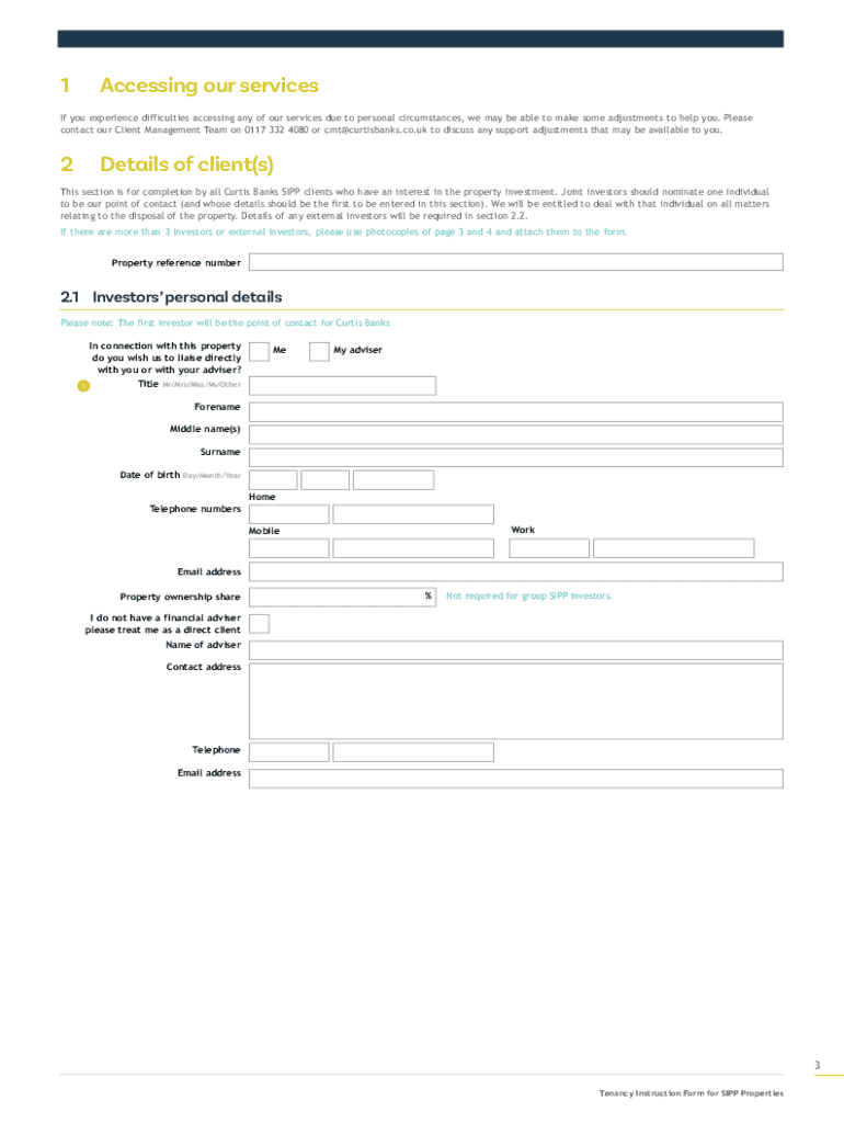 Fillable Online TENANCY INSTRUCTION FORM Fax Email Print - pdfFiller