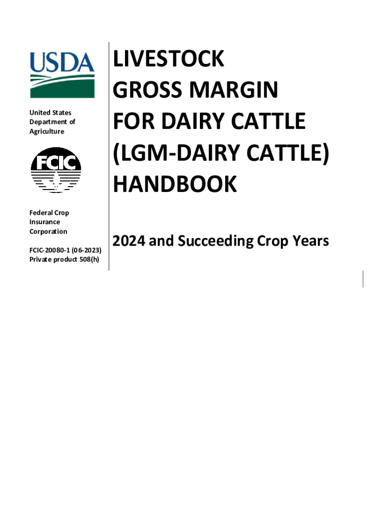 Fillable Online Livestock Gross Margin for Dairy Cattle Plan of ...