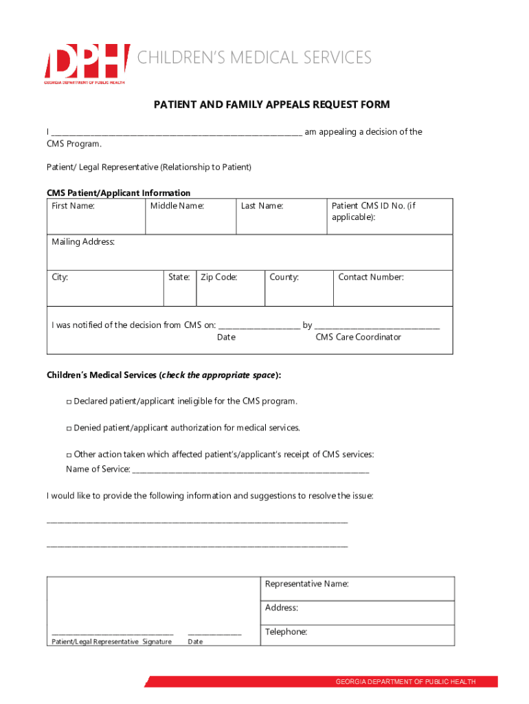 Fillable Online CHILDREN'S MEDICAL SERVICES Fax Email Print - pdfFiller