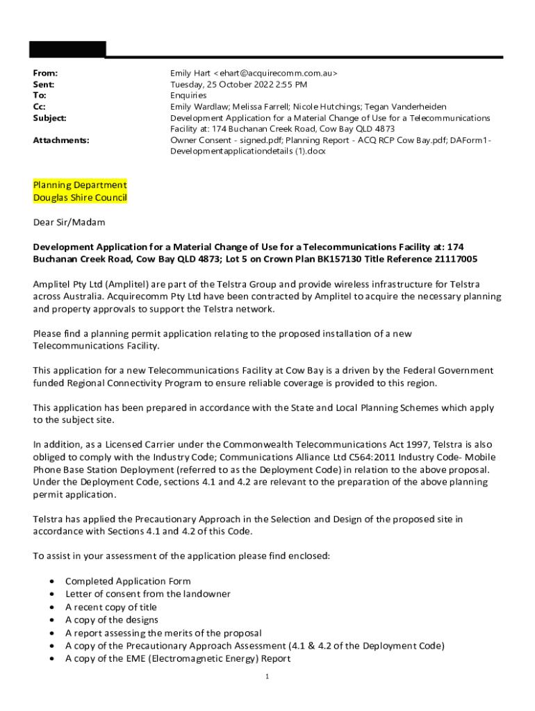 Fillable Online Development Application for a Material Change of Use for ... Fax Email Print ...