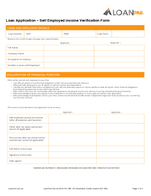 Fillable Online FSelf-Employed Income Verification Form Fax Email Print - pdfFiller