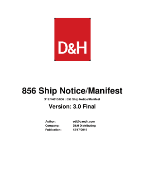 Fillable Online EDI Specifications X12 4010 856 Advanced Shipping ...