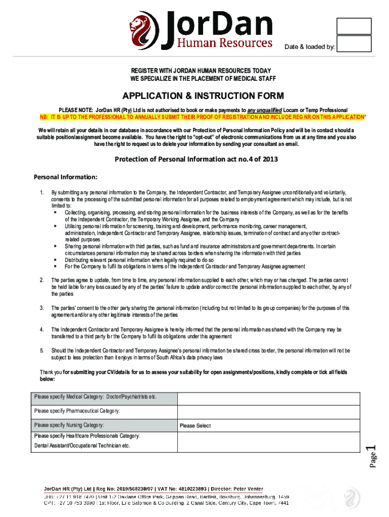 Fillable Online Locum-and-Temp-Application-Instruction-Form- ... Fax ...