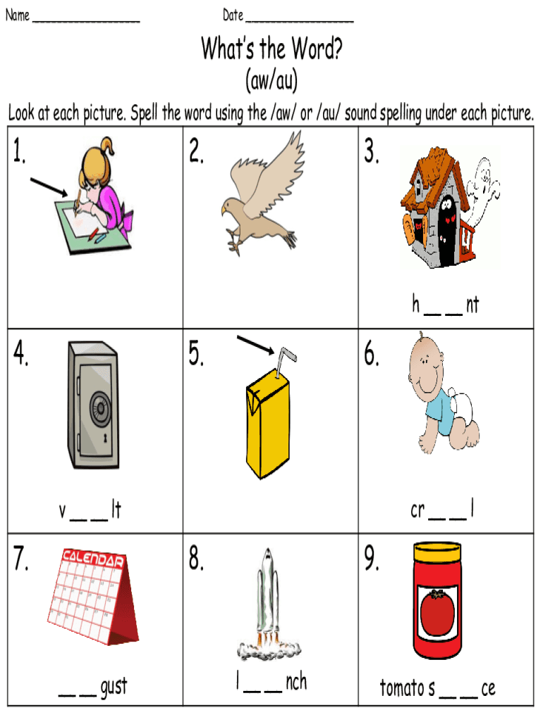 Fillable Online schoolwires henry k12 ga Name Date Vowel Team (ai/ay ...