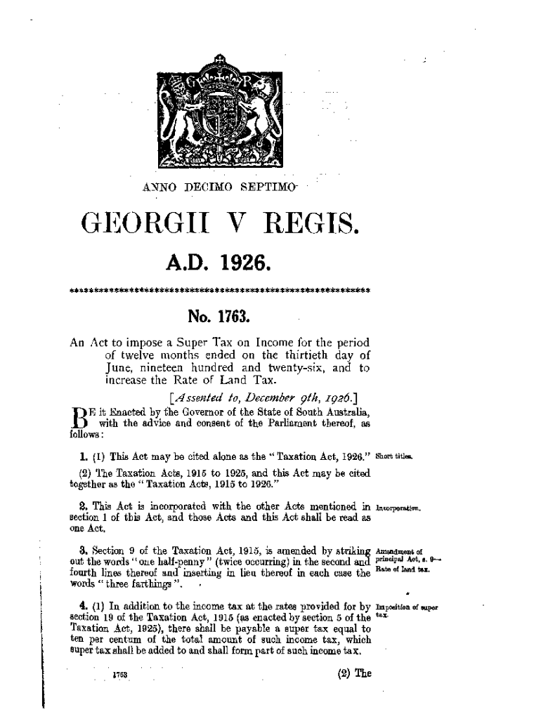 Fillable Online GEORGII V REGIS. Fax Email Print - pdfFiller