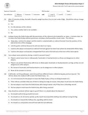 Fillable Online Please circle A, B, C or D next to the correct answer ...