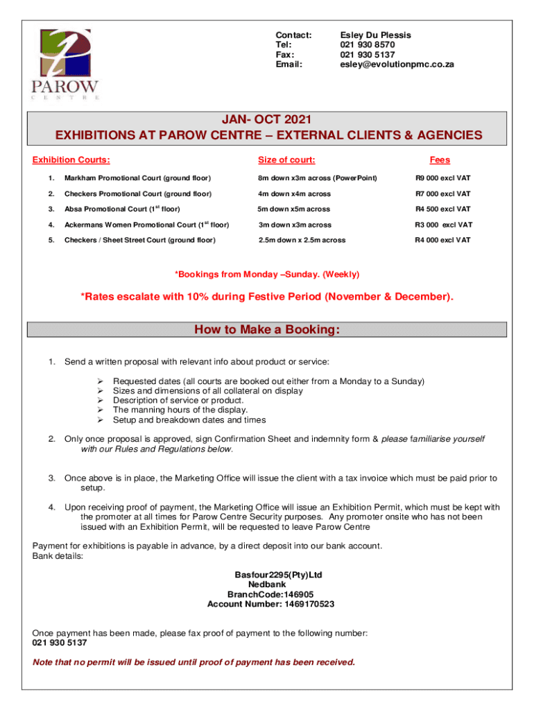 Fillable Online Parow Centre Fax Email Print - pdfFiller