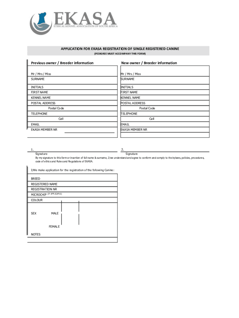 Fillable Online ICA Litter Registration Form Fax Email Print - pdfFiller