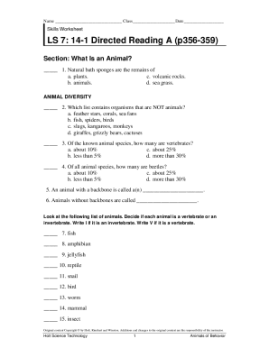 Fillable Online Class III Chapter 5 Animals 1. Fill in the blanks a ...