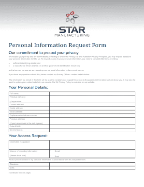 Fillable Online Personal Information Request Form - Star Manufacturing ...