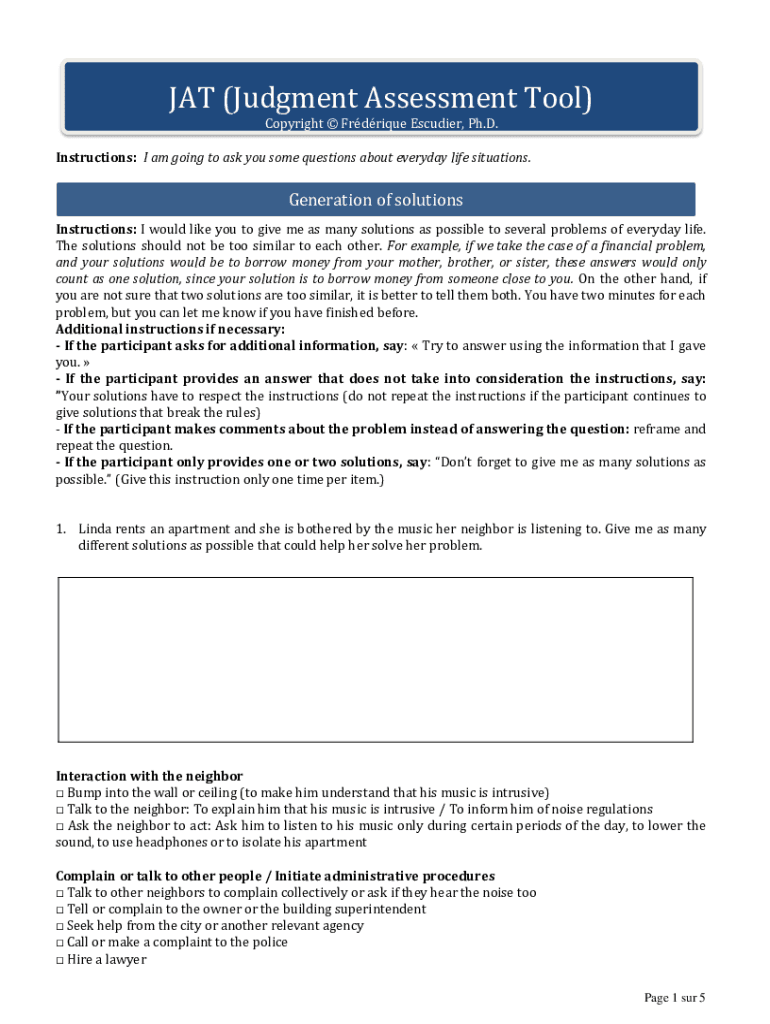 Fillable Online Clinical Assessment of Judgment in Adults and the ...