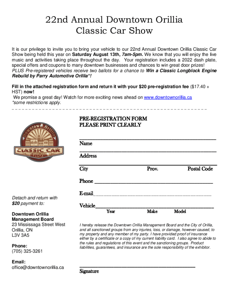 Fillable Online 'Dazzling' Classic Car Show set to motor into downtown ...