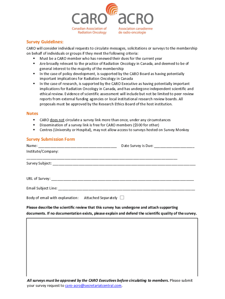Fillable Online Survey Guidelines: Fax Email Print - pdfFiller