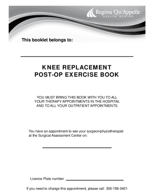 Fillable Online Knee Replacement Post-Op Exercise Booklet Fax Email ...