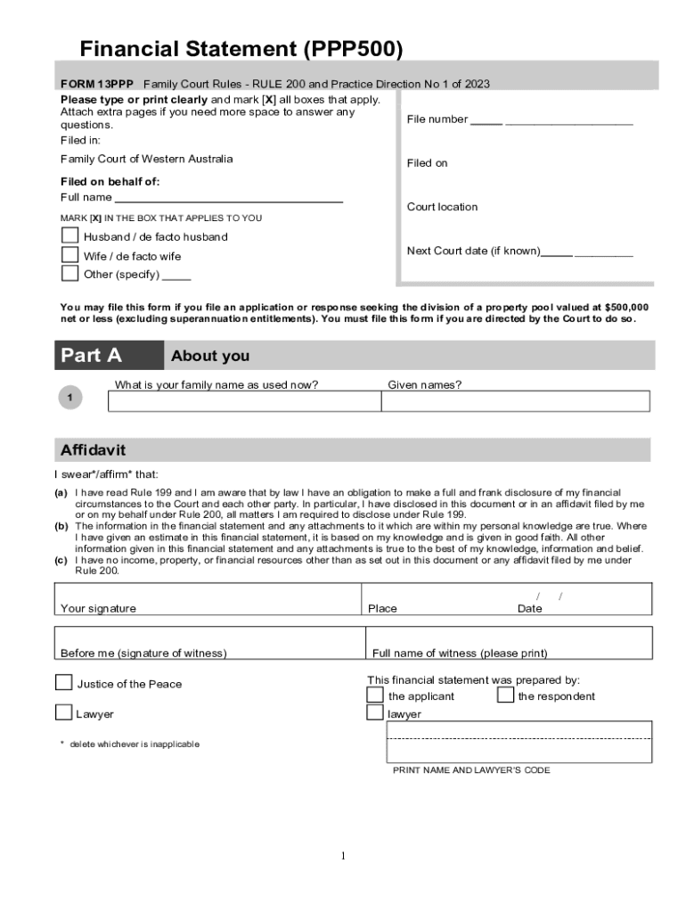 Fillable Online PPP500 Financial Summary (form) Fax Email Print - pdfFiller