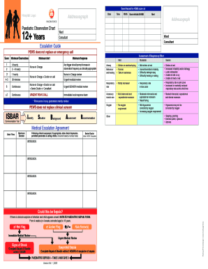 Fillable Online PEWS Sample Paediatric Observation Chart Type A Paed ...