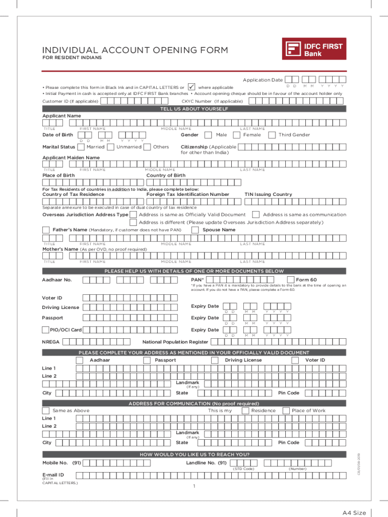 Fillable Online SAVINGS BANK ACCOUNT OPENING FORM Small/FI/No ... Fax Email Print - pdfFiller