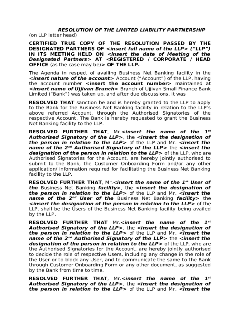 Procedure for voluntary Winding Up of LLP along with Draft ... Doc ...