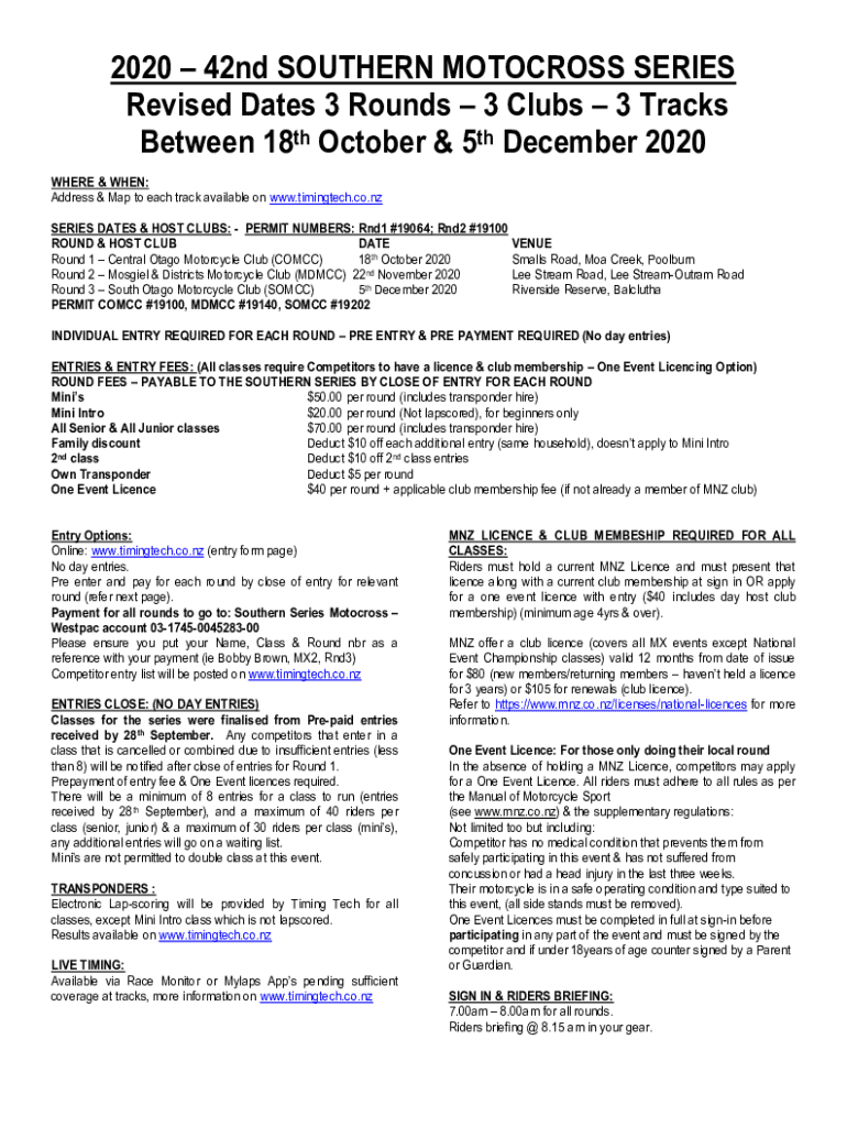 Fillable Online NESC Motocross Racing in New England Fax Email Print ...