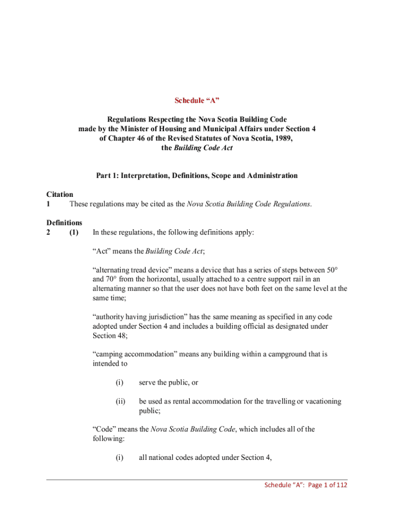 Fillable Online Regulations Respecting the Nova Scotia Building Code ...